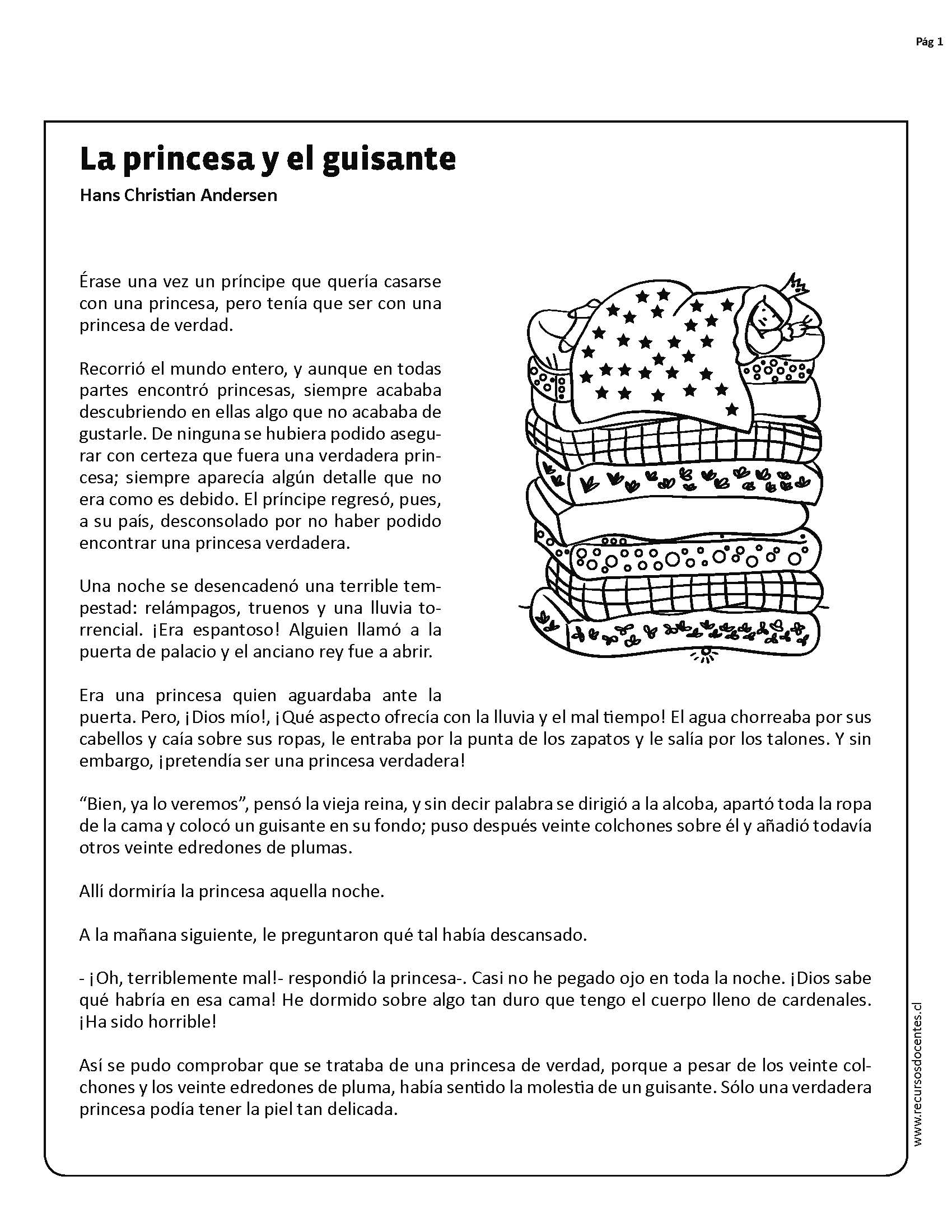 La princesa y el guisante - Curriculum Nacional. MINEDUC. Chile.
