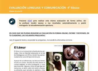 Evaluación Lengua y Comunicación 4° básico Unidad 2 Semana 8 - Aprendo en Línea - DOCENTE ...