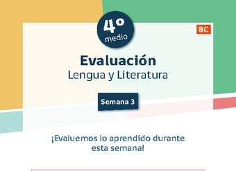 Evaluación Lengua y literatura 4° Medio BC Unidad 1 Semana 3 - Aprendo ...