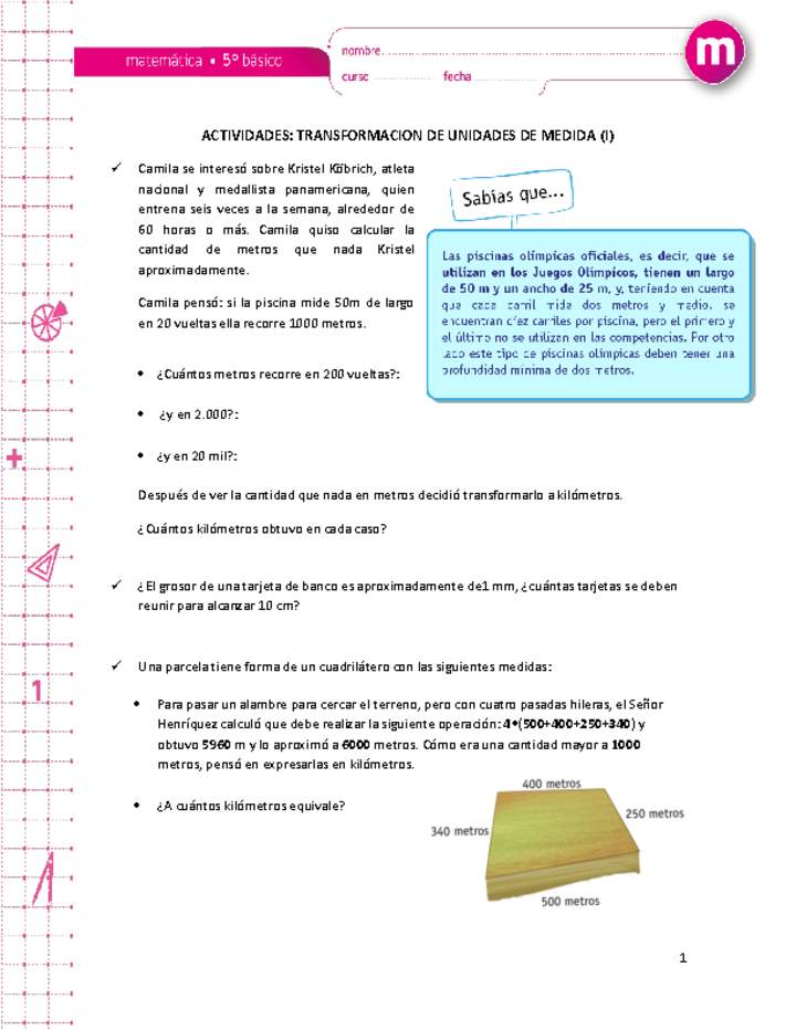 Transformación de unidades de medida (I) - Aprendo en Línea ...